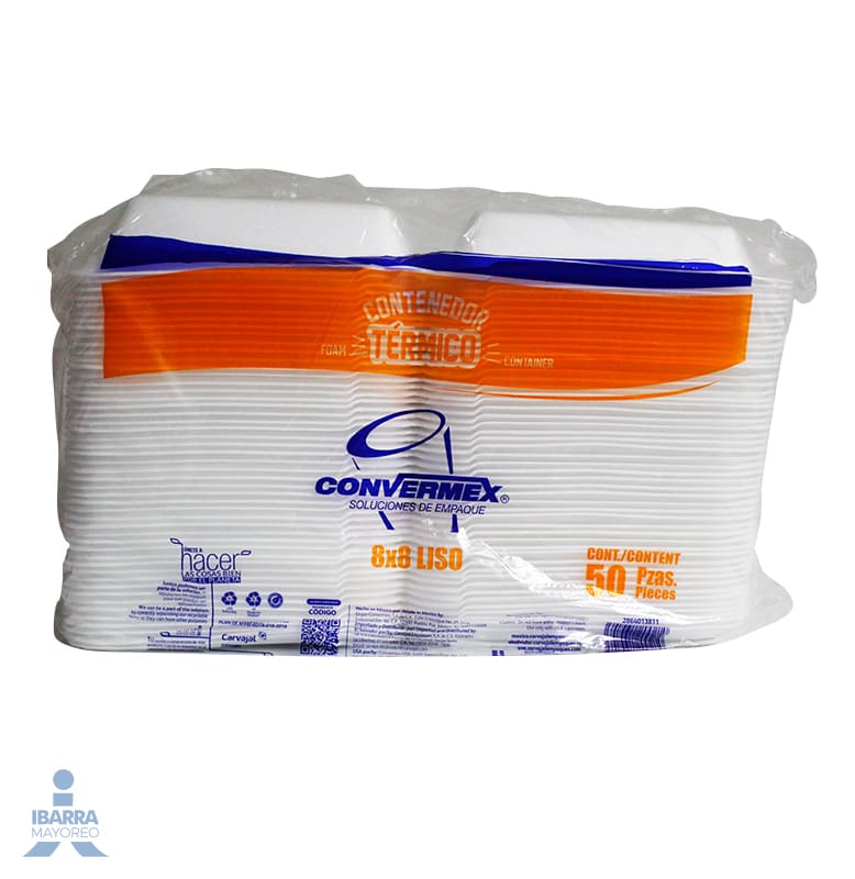 Contenedor Térmico Convermex Liso L-38 50 pzas. – Mayorista Ibarra