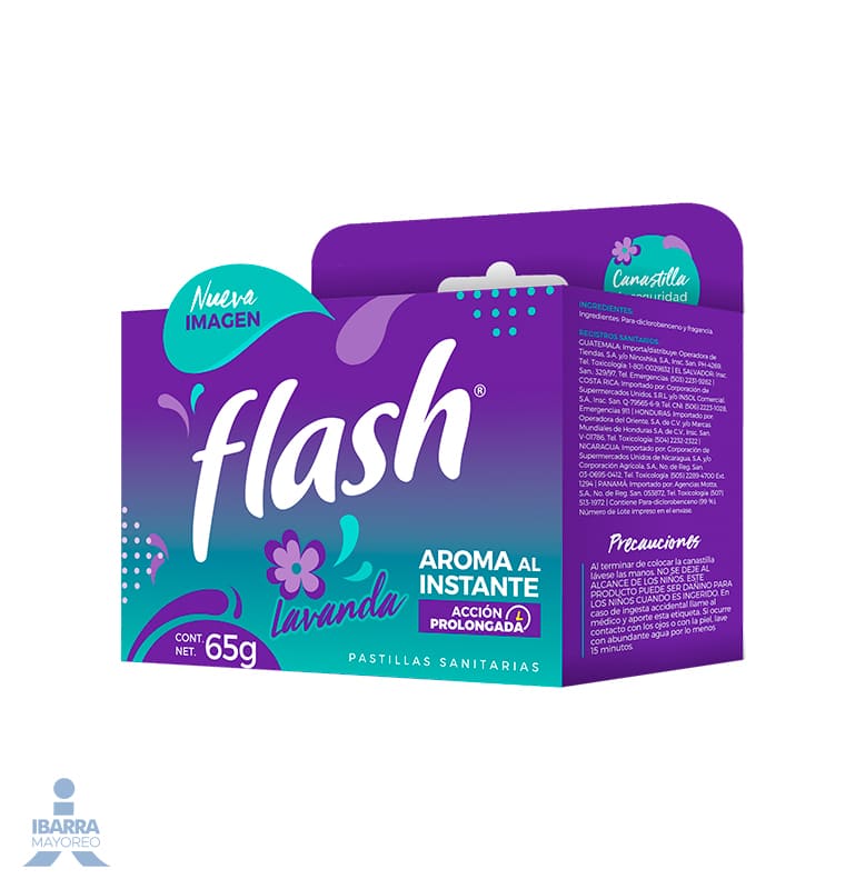 Pastilla Sanitaria Flash Lavanda 65 g – Mayorista Ibarra