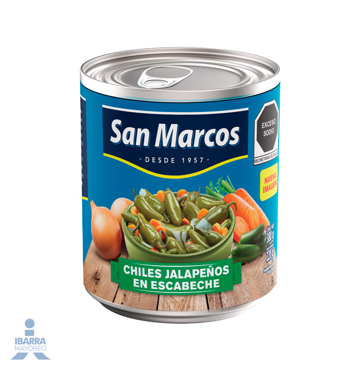 Chiles Jalapeños Enteros San Marcos 380 g – Mayorista Ibarra